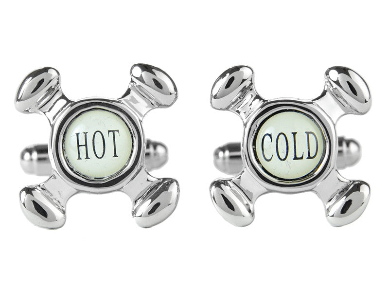 Hot and Cold Cufflinks (Rhodium) – Sikara & Co